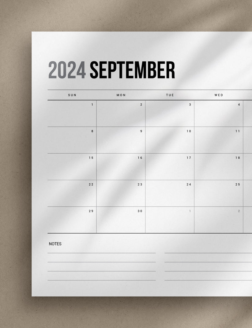 2024 Printable Monthly Planner | Landscape | Horizontal | A4 | US Lett ...