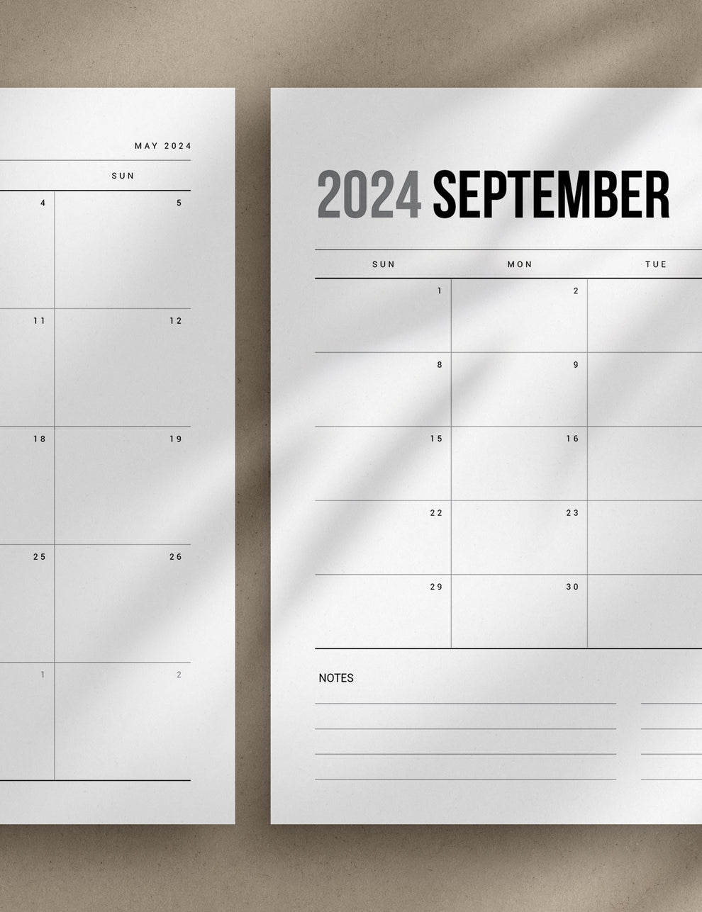 2024 Printable Monthly Planner | Landscape | Horizontal | A4 | US Lett ...