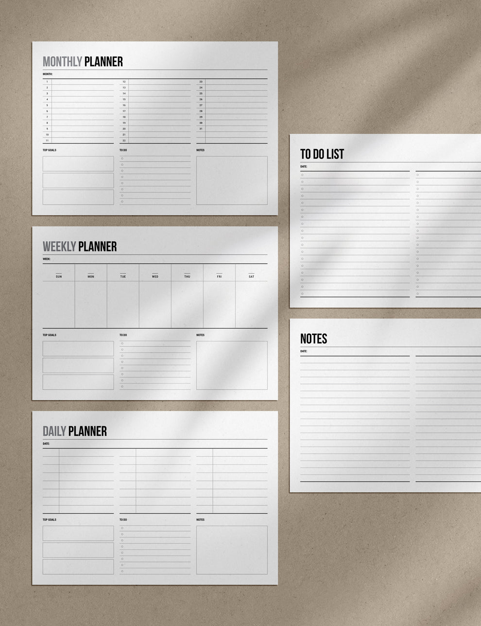2024 Printable Monthly Planner | Landscape | Horizontal | A4 | US Lett ...
