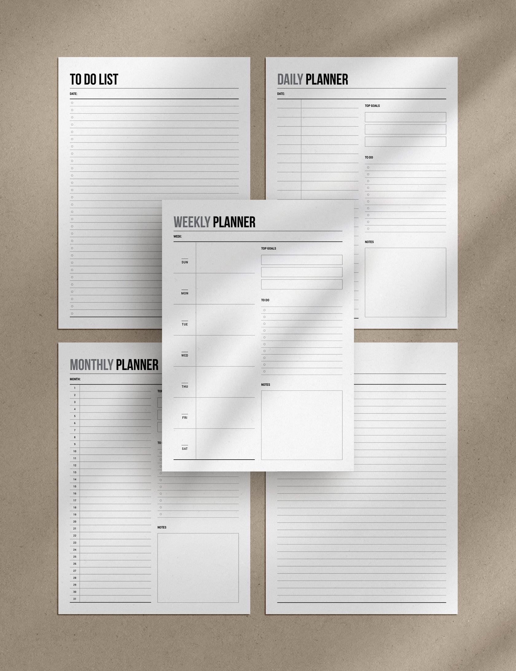 2024 Printable Monthly Planner | Portrait | Vertical | A4 | US Letter ...