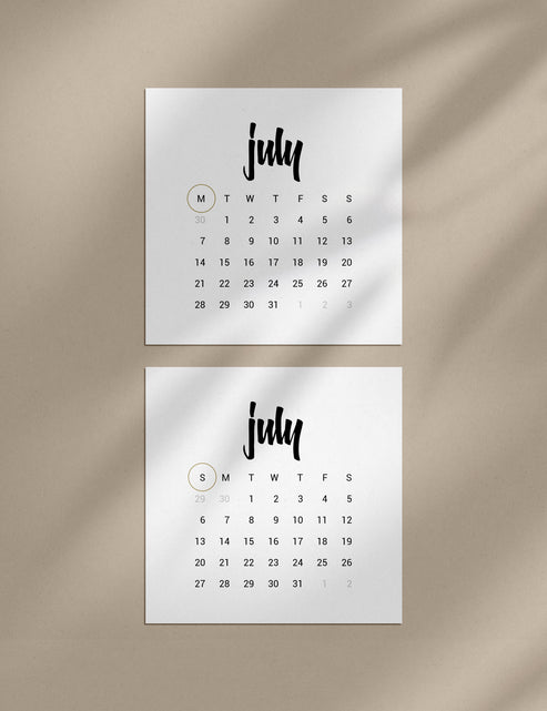 2025 Calendar | 4x4 | 3x3 | 2x2 | Printable Journaling & Planner Cards ...