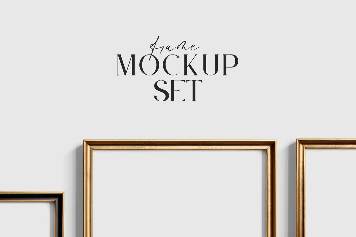Black and Gold Metallic Frame Mockup Set of 5 Vertical Frames 5:7, 3:4 ...