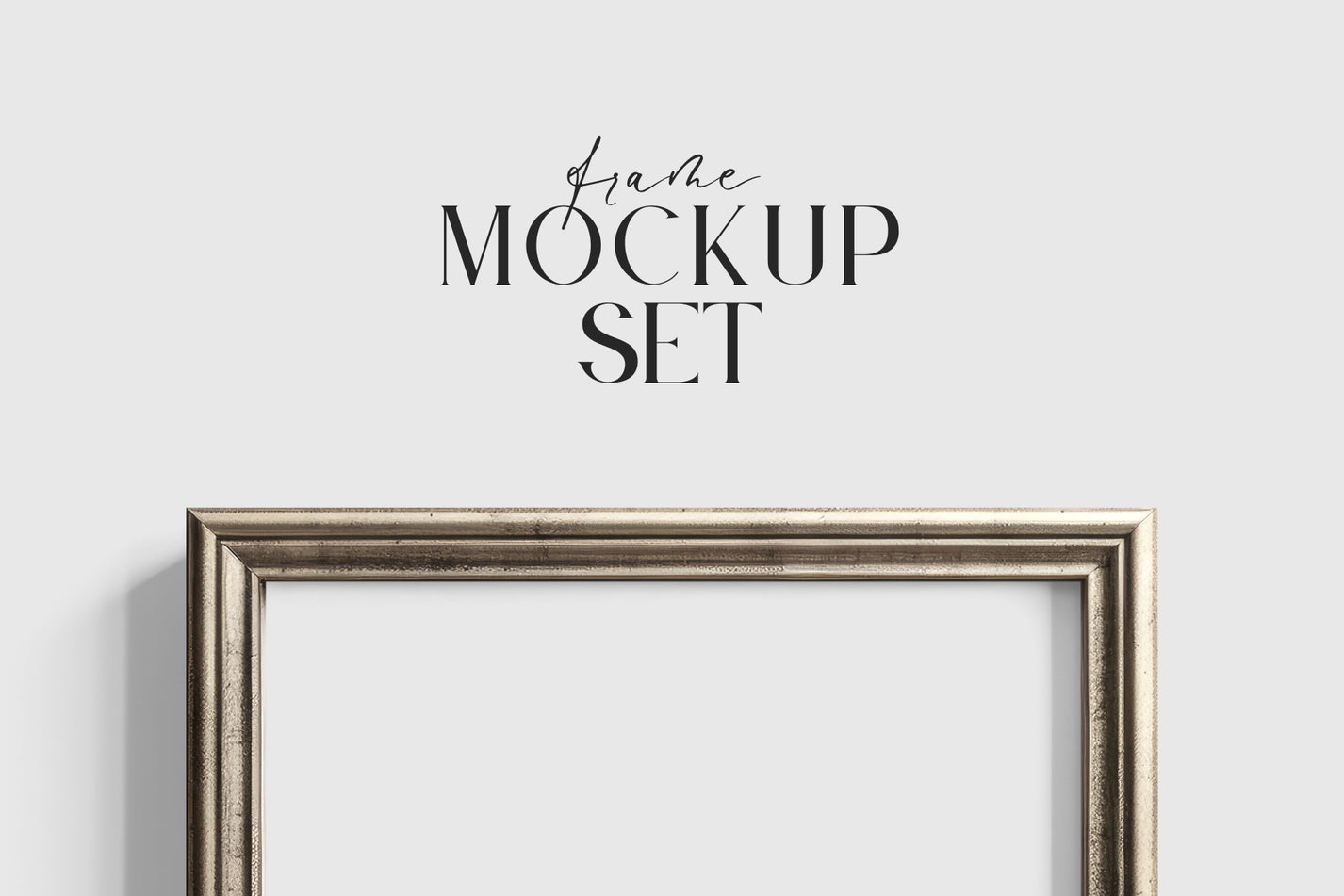 Silver Metallic Frame Mockup Set of 10 Vertical and Horizontal Frames ...