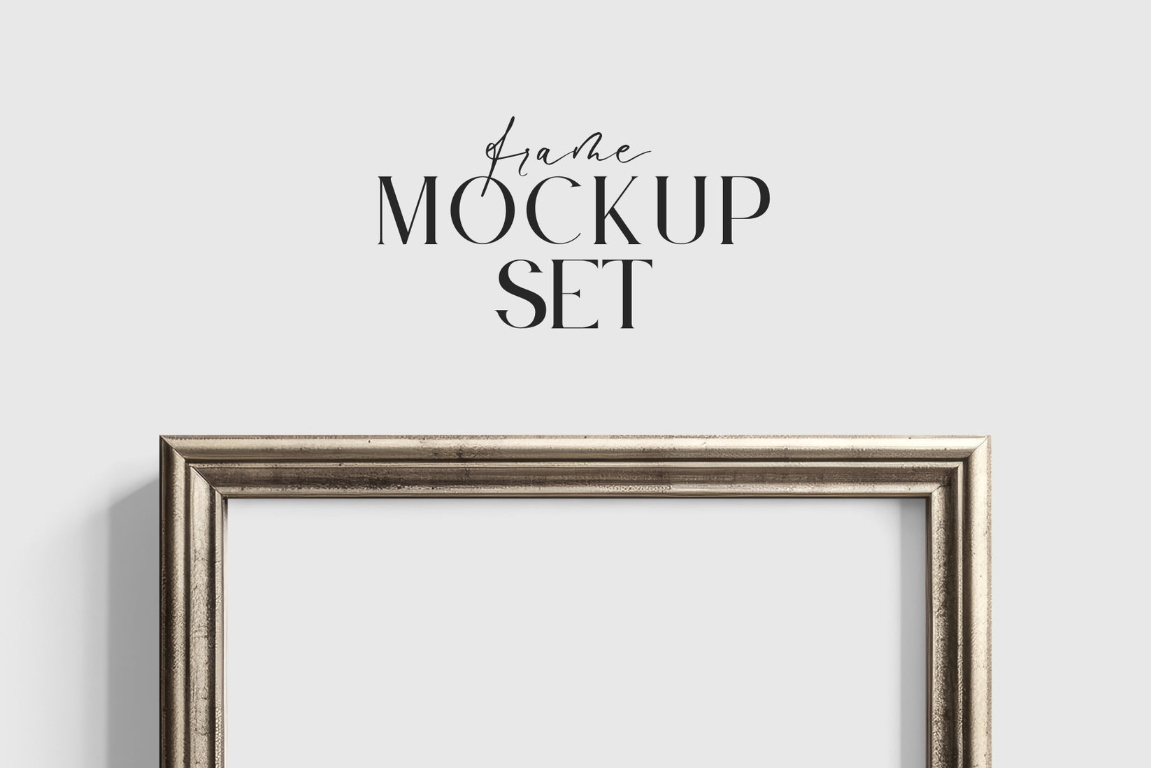 Silver Metallic Frame Mockup Set of 10 Vertical and Horizontal Frames ...