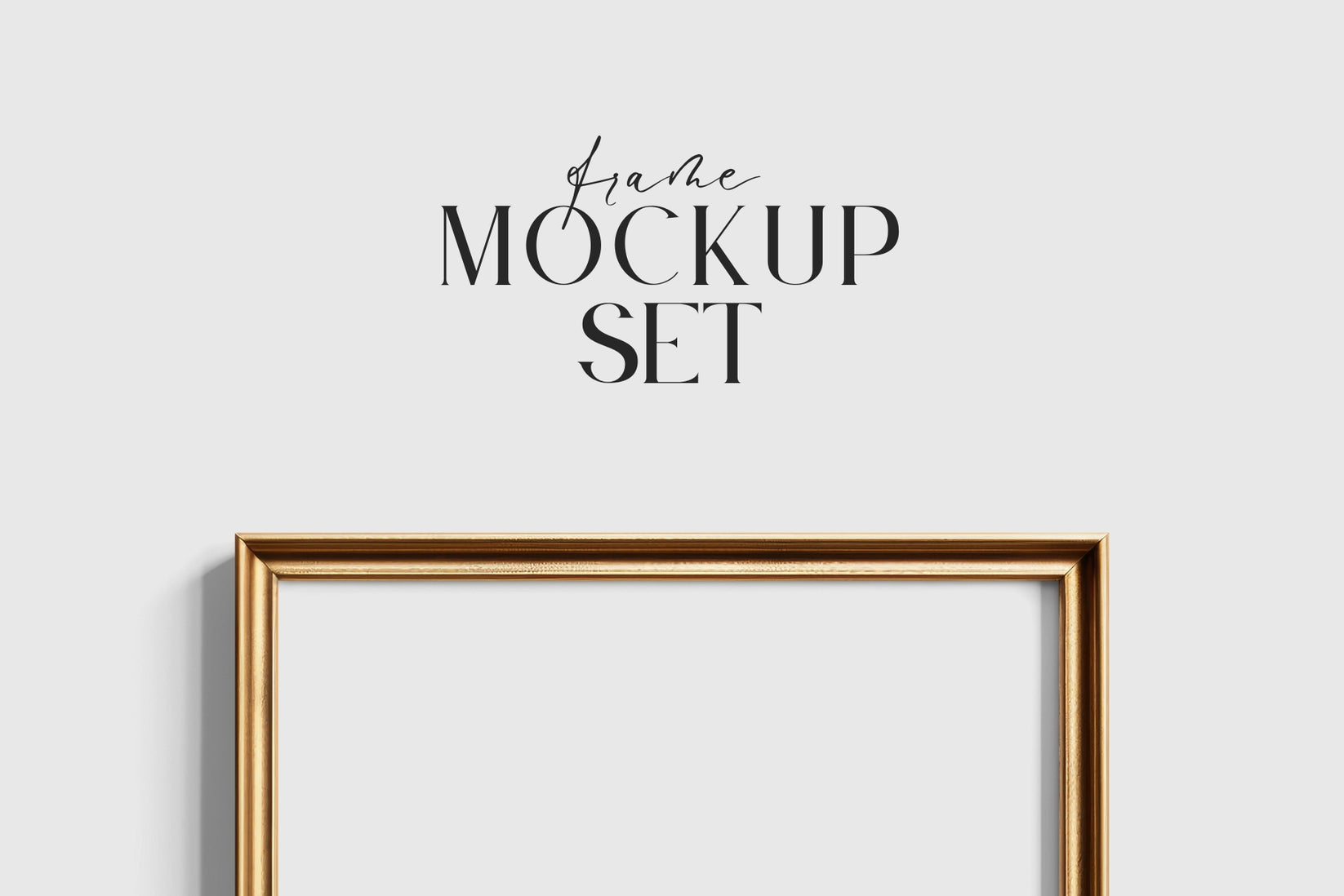 Gold Metallic Frame Mockup Set of 7 A4, A3, and A2 Frames PSD + PNG ...