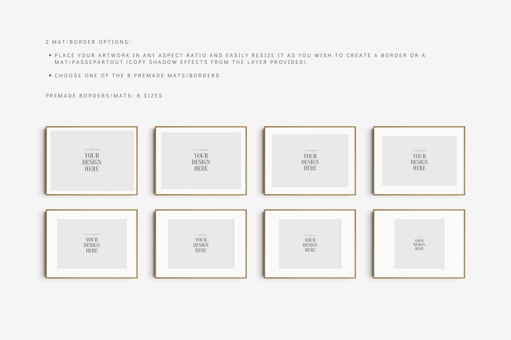 Frame Mockup BUNDLE 4:3 / 3:4 Landscape | Frame Mockup Sets of 6, 4, 3 ...