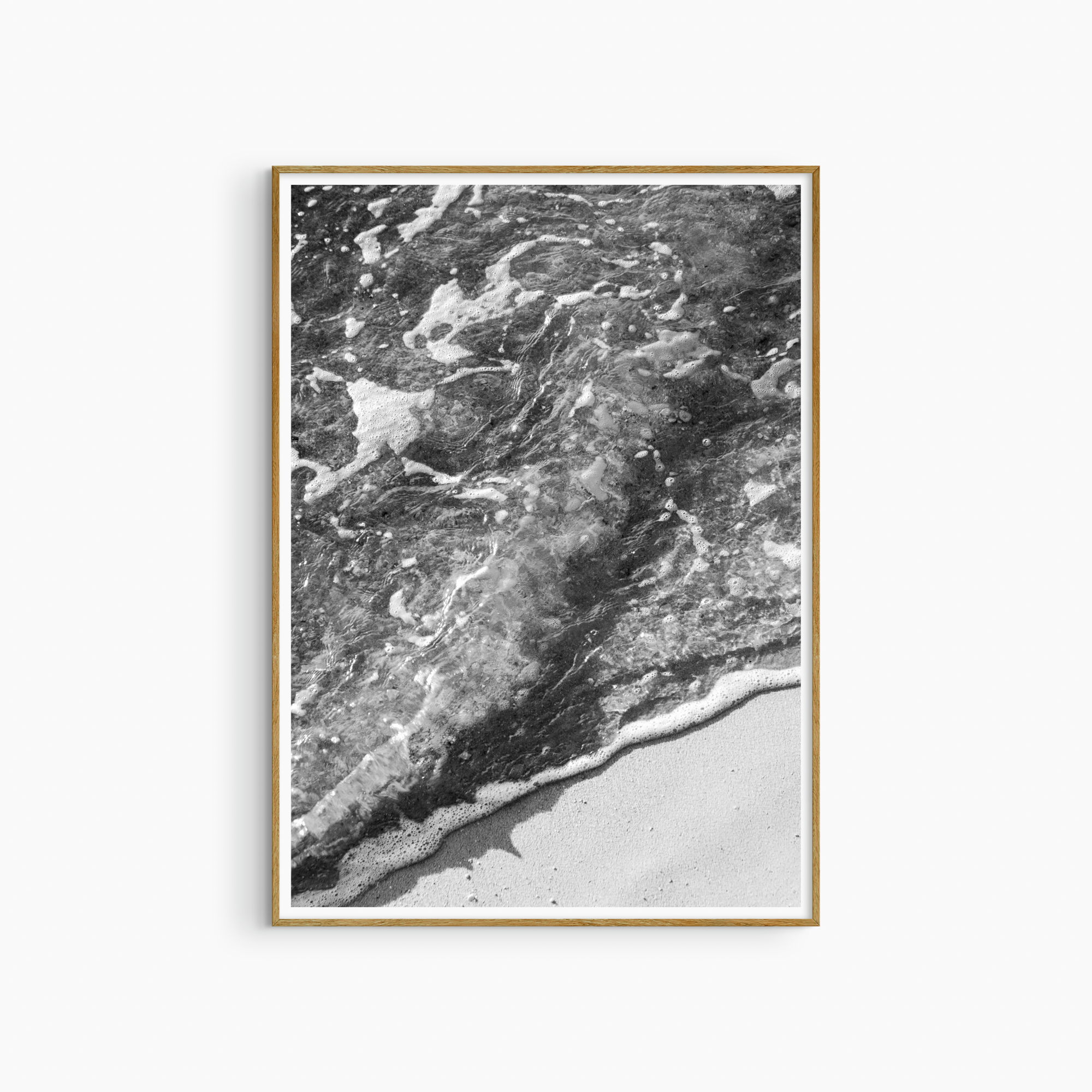 Shoreline Print, Black and White Beach Wall Art, Printable Coastal Wat ...