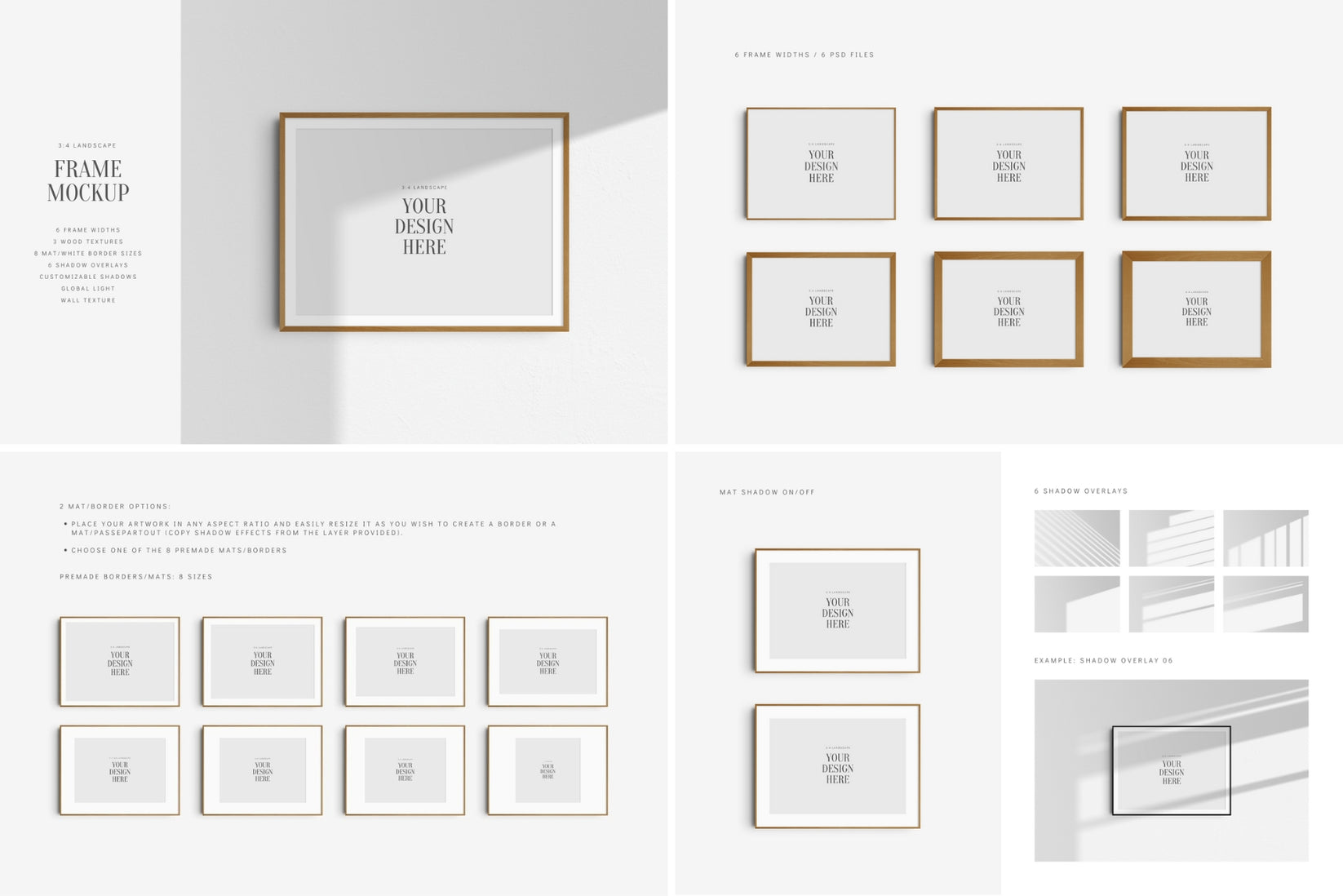Frame Mockup Bundle 3:4 | 4:3 | Vertical and Horizontal Mockups | PSD ...