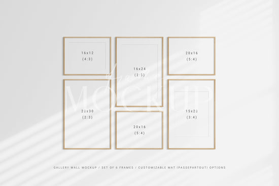 Gallery Wall Mockup | Frame Mockup Set of 6 Frames | Wall Art Mockup ...