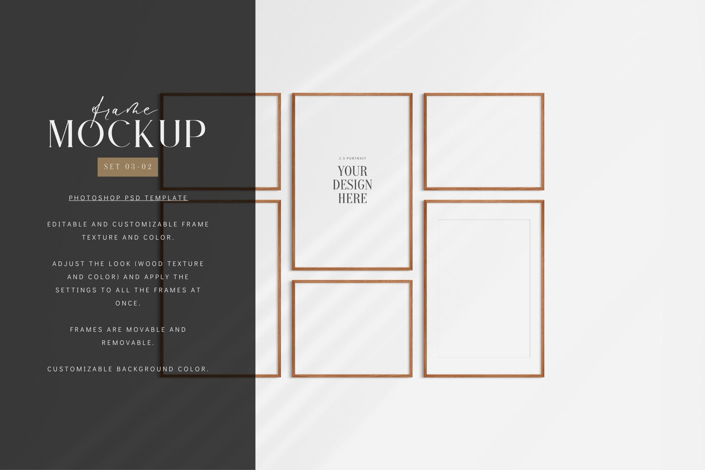 Gallery Wall Mockup | Frame Mockup Set of 6 Frames | Wall Art Mockup ...