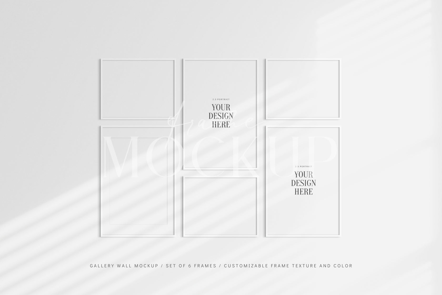 Gallery Wall Mockup | Frame Mockup Set of 6 Frames | Wall Art Mockup ...
