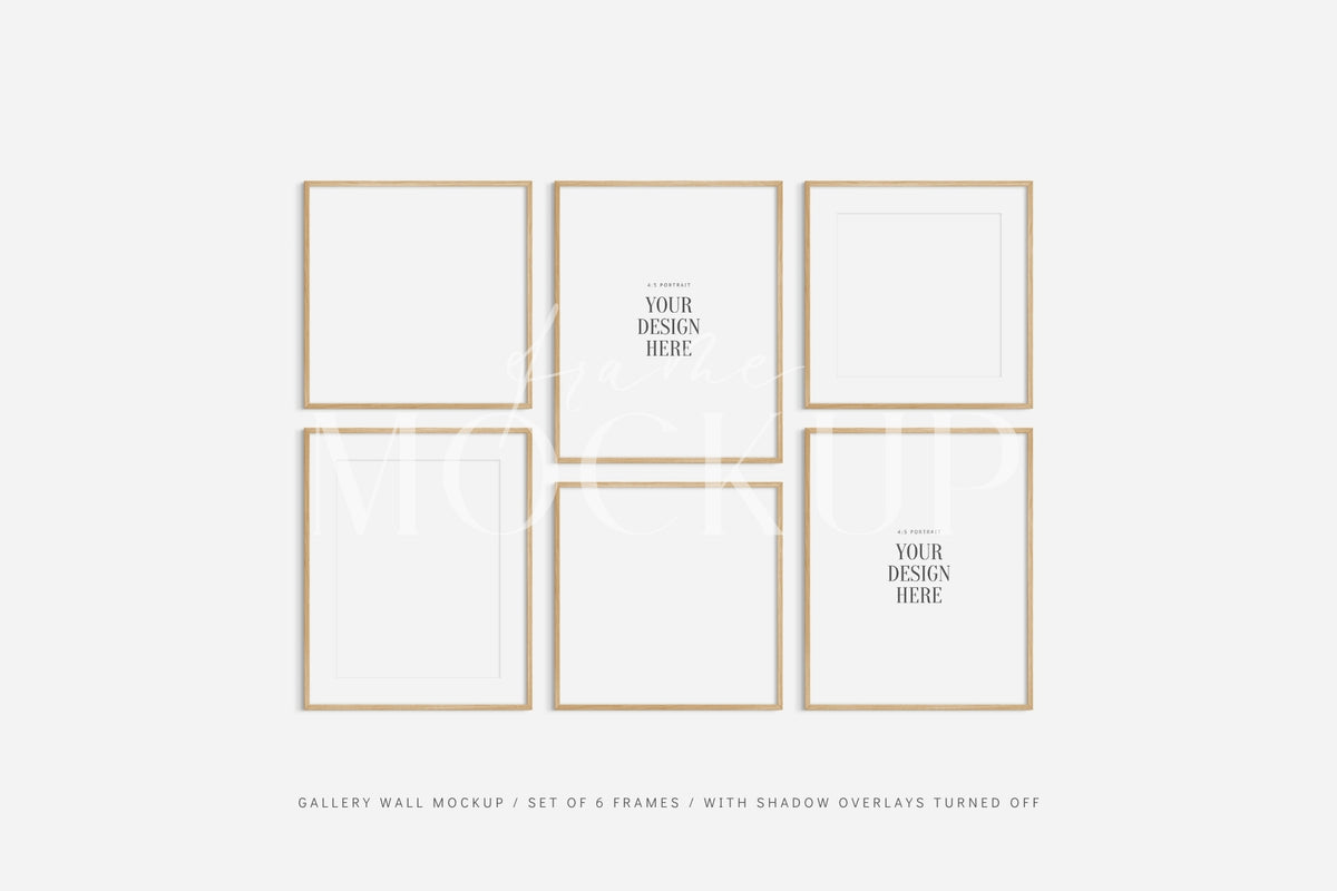 Gallery Wall Mockup | Frame Mockup Set of 6 Frames | Wall Art Mockup ...