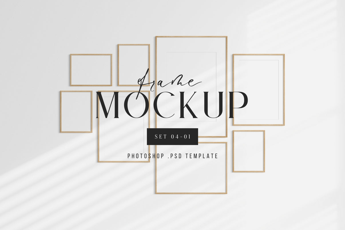 Gallery Wall Mockup | Frame Mockup Set of 8 Frames | Wall Art Mockup ...