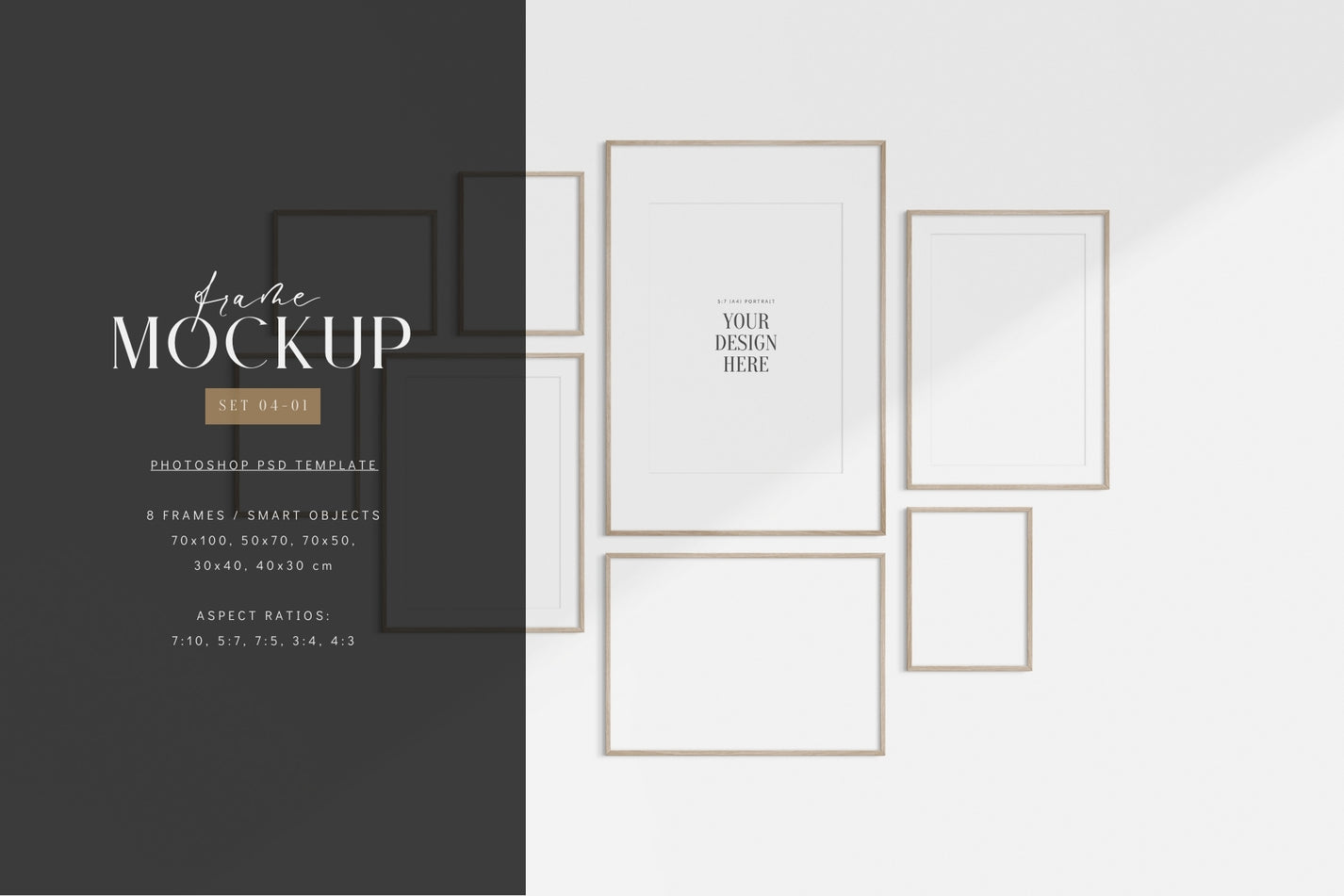 Gallery Wall Mockup | Frame Mockup Set of 8 Frames | Wall Art Mockup ...
