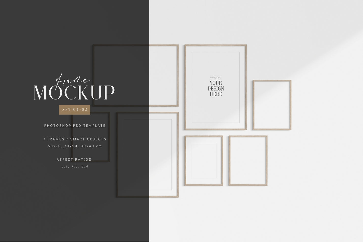 Gallery Wall Mockup | Frame Mockup Set of 7 Frames | Wall Art Mockup ...