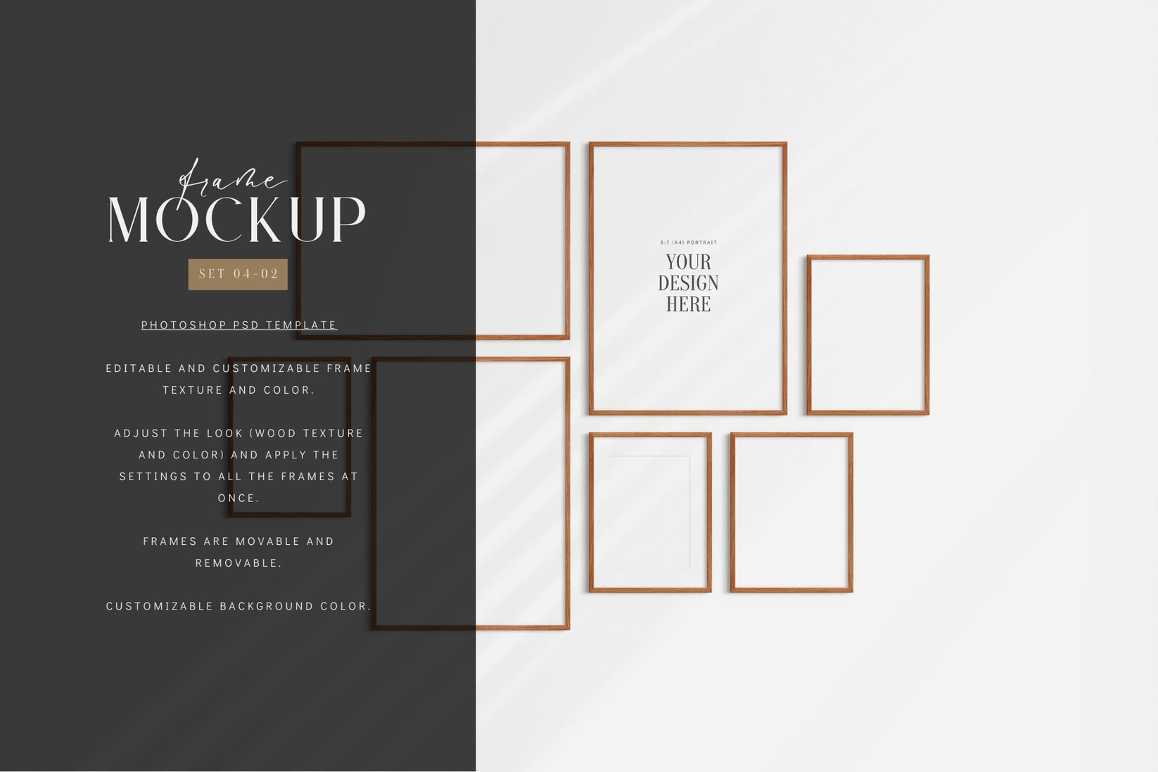 Gallery Wall Mockup | Frame Mockup Set of 7 Frames | Wall Art Mockup ...