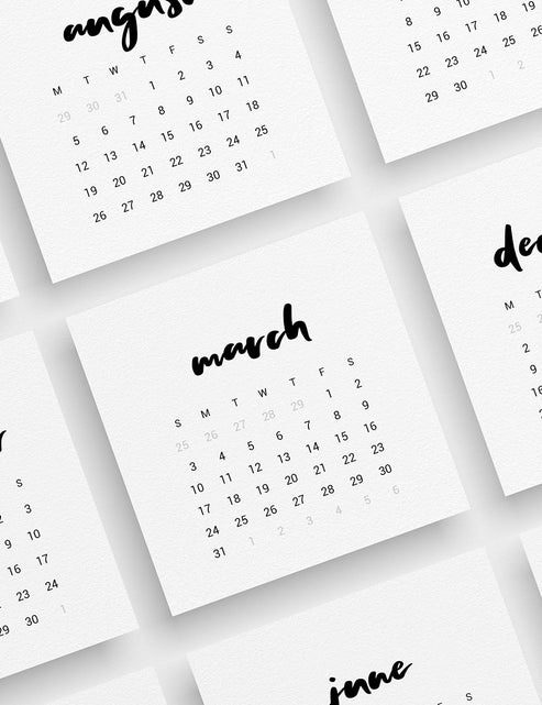 2024 Calendar | 3x3 | 2x2 | Printable Journaling & Planner Cards | PDF ...