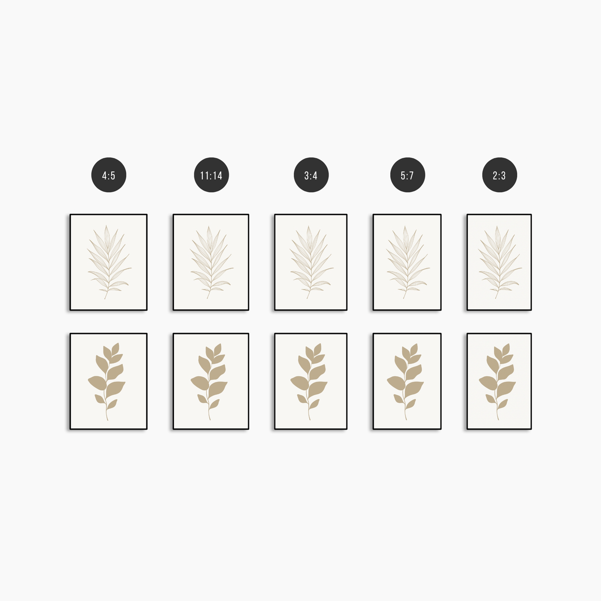 Printable Botanical Wall Art. Neutral Leaf Art Set of 2 Prints. – PAPER ...