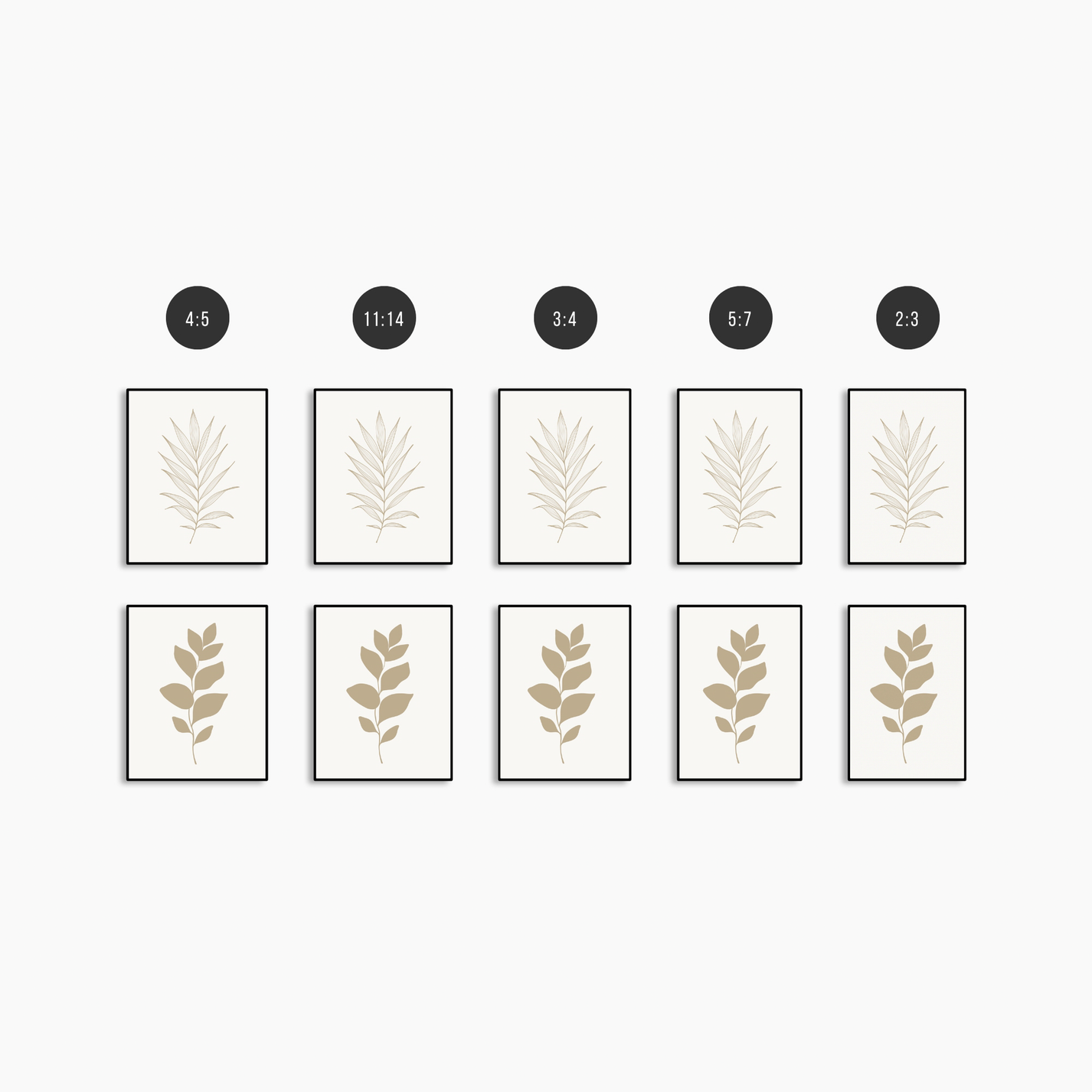 Printable Botanical Wall Art. Neutral Leaf Art Set of 2 Prints. – PAPER ...