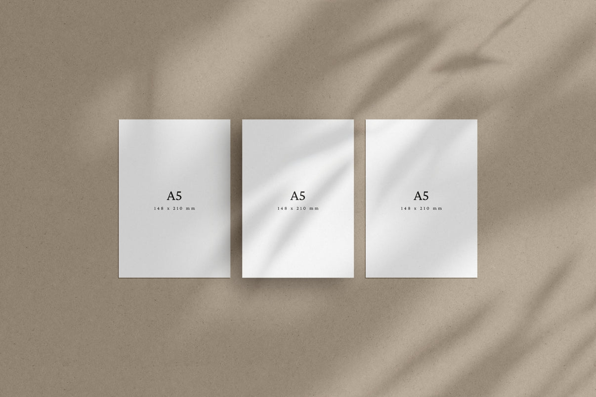 Vertical A5 Card Mockup Set | A5 Portrait | A5 Paper Mockup Set | PSD ...