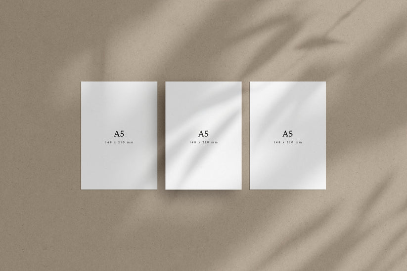 Vertical A5 Card Mockup Set | A5 Portrait | A5 Paper Mockup Set | PSD ...