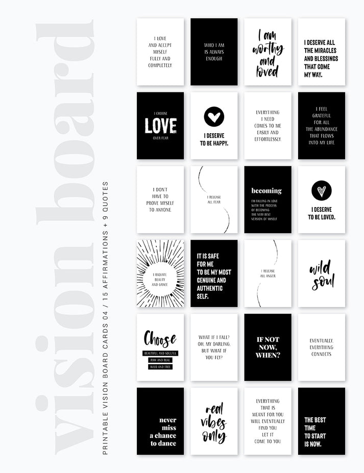 Printable Vision Board Kit BUNDLE 04, 05, 06: Printable Quotes and Aff ...