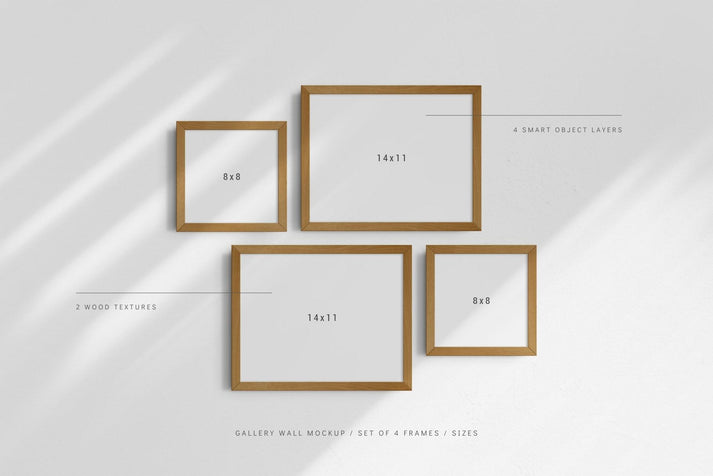 Gallery Wall Mockup | Set of 4 Frames | Frame Mockup | 02-01 – PAPER ...