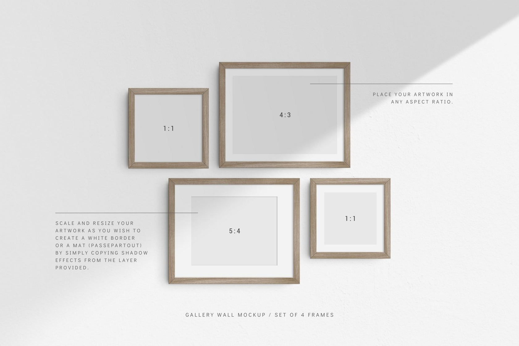 Gallery Wall Mockup | Set of 4 Frames | Frame Mockup | 02-01 – PAPER ...