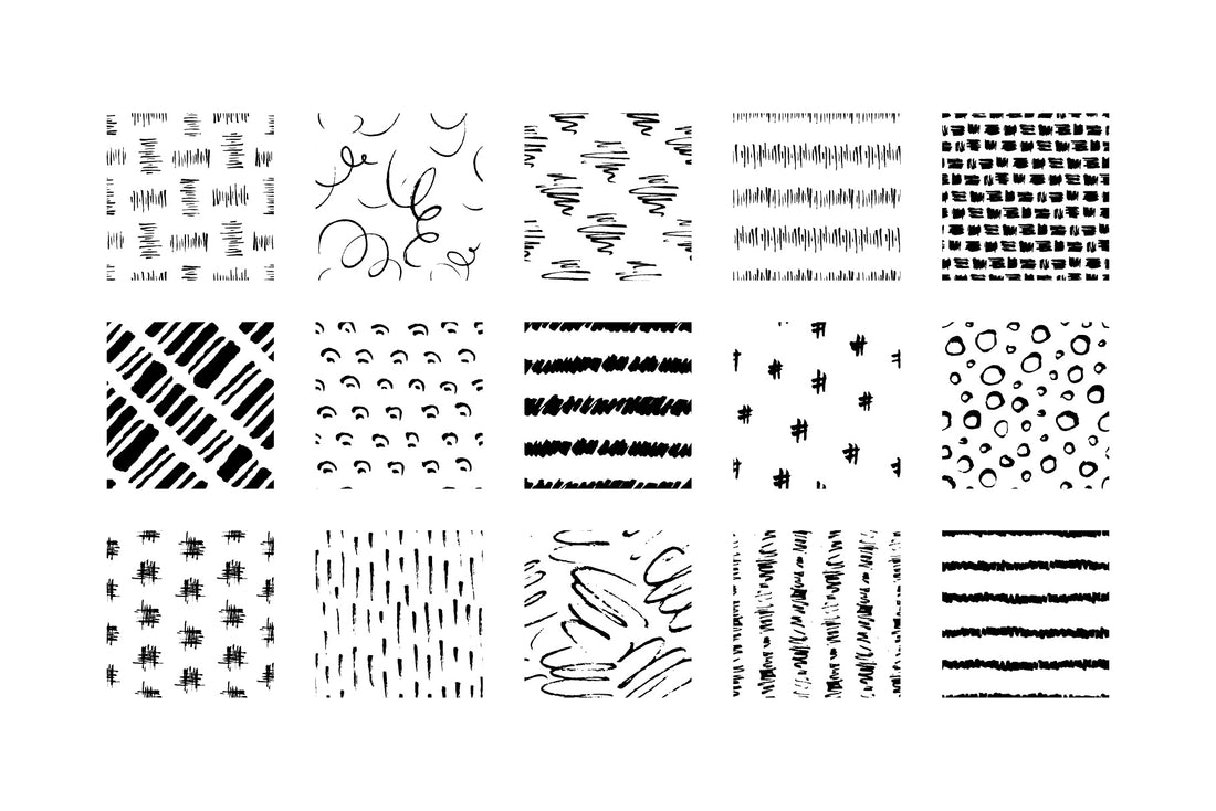 50 Hand-Drawn Seamless Vector Patterns 01 Pen & Ink Patterns, Doodle P ...