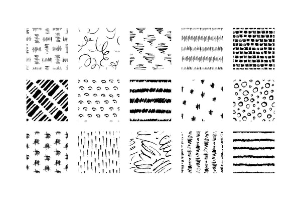50 Hand-Drawn Seamless Vector Patterns 01 Pen & Ink Patterns, Doodle P ...