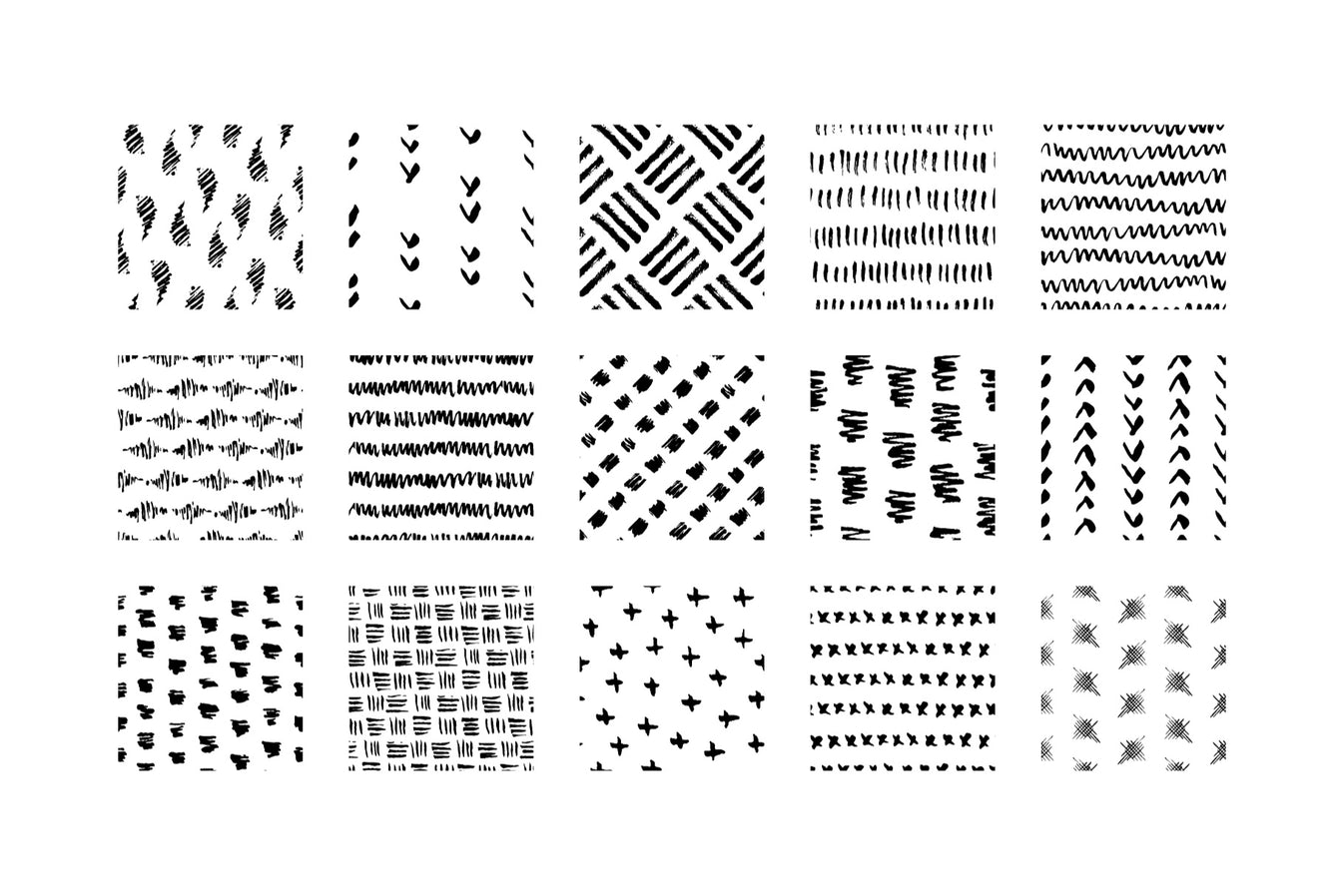 50 Hand-Drawn Seamless Vector Patterns 01 Pen & Ink Patterns, Doodle P ...
