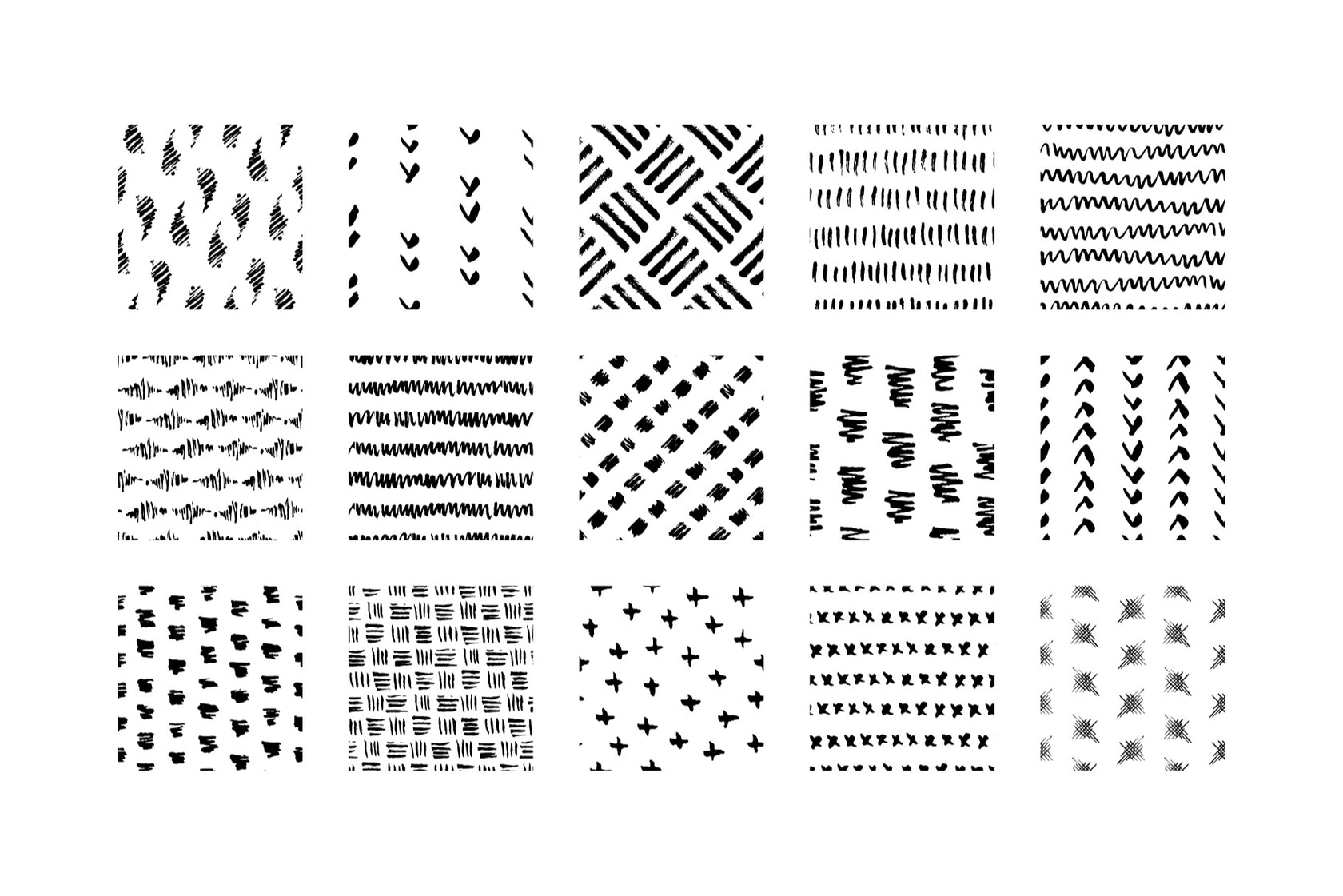 50 Hand-Drawn Seamless Vector Patterns 01 Pen & Ink Patterns, Doodle P ...