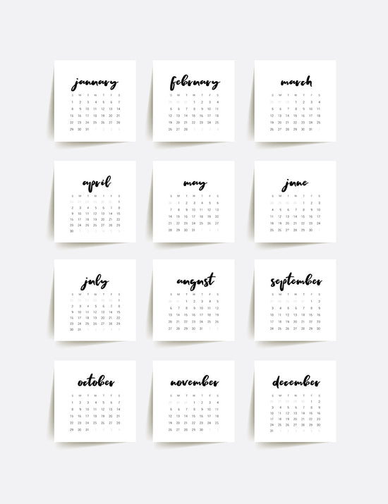 2023 Calendar | 3x3 | 2x2 | Printable Journal & Planner Cards | PDF ...