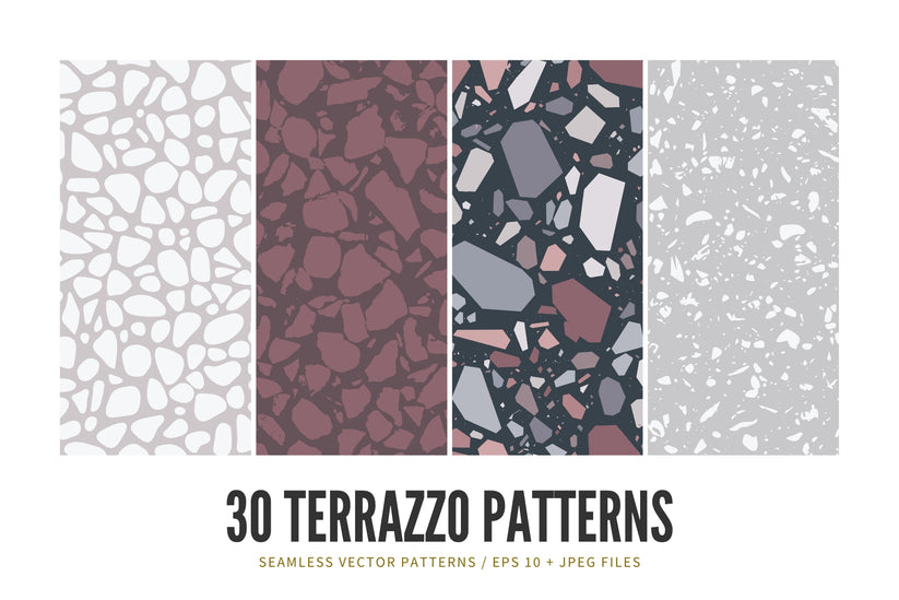 30 Terrazzo Patterns Seamless Vector 01 Terrazzo Texture Backgrounds ...