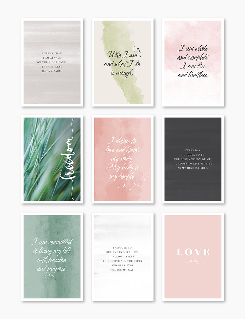 Printable Vision Board Kit 01: Affirmation Cards, Inspirational Quotes ...