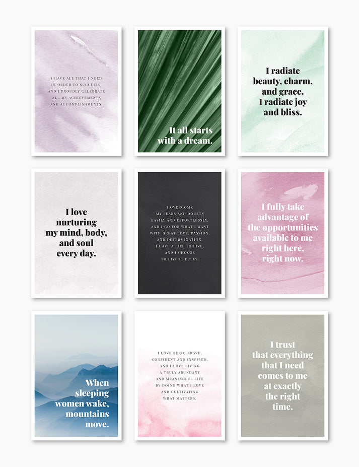 Printable Vision Board Kit 03: Affirmation Cards and Inspirational Quo ...