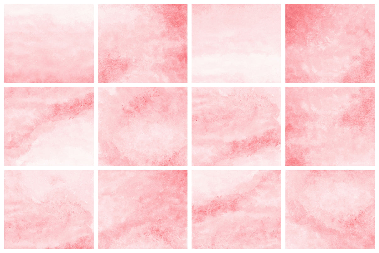 12 Watercolor Texture Backgrounds 01 Coral Red, Digital Scrapbook Pape ...