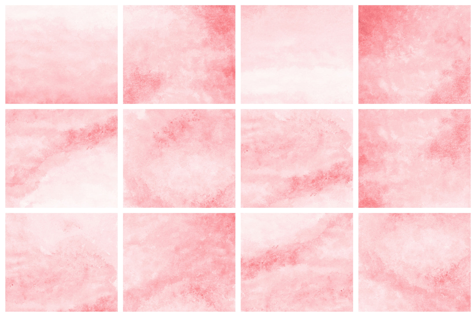 12 Watercolor Texture Backgrounds 01 Coral Red, Digital Scrapbook Pape ...