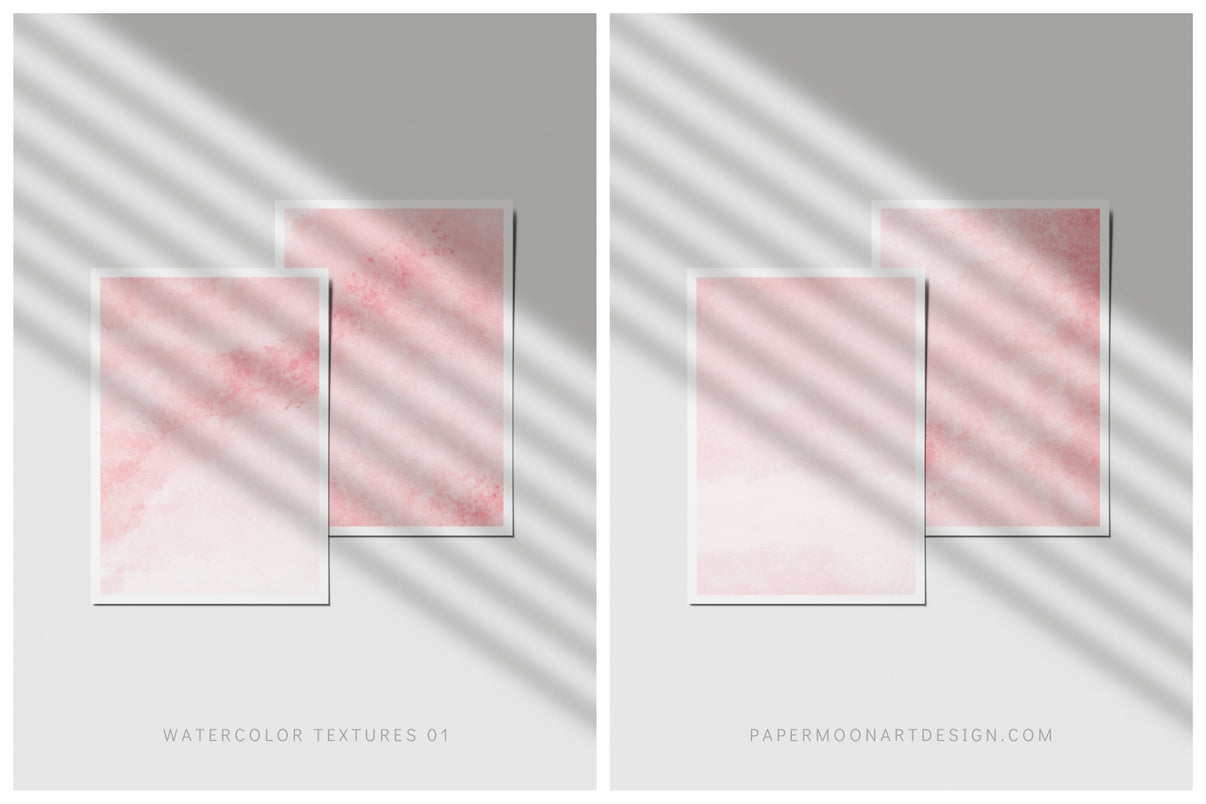 12 Watercolor Texture Backgrounds 01 Coral Red, Digital Scrapbook Pape ...