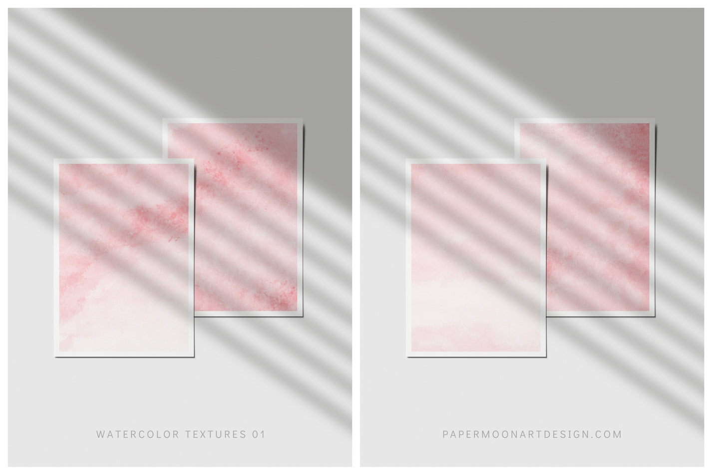 12 Watercolor Texture Backgrounds 01 Coral Red, Digital Scrapbook Pape ...