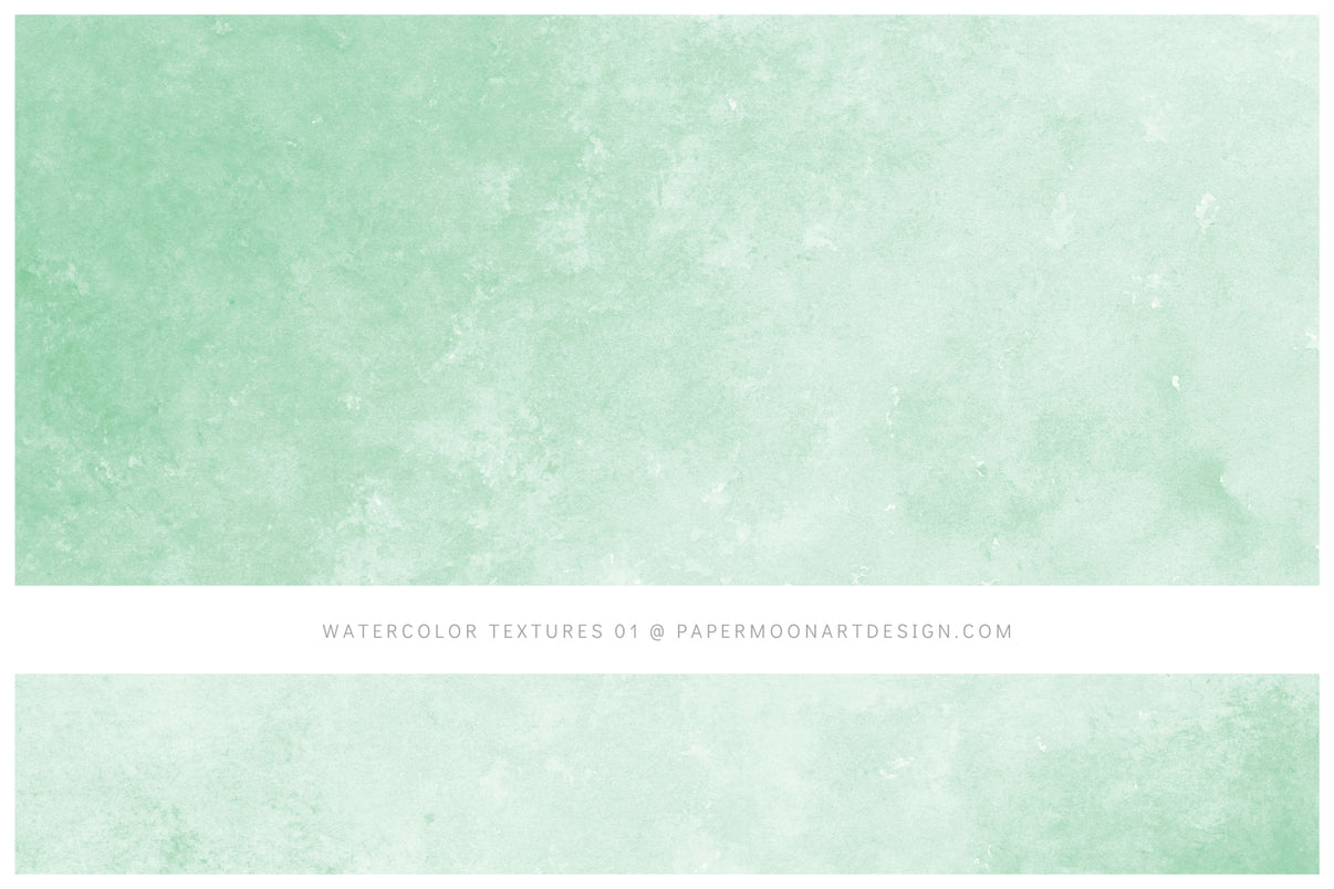 12 Watercolor Texture Backgrounds 01 Mint Green, Digital Scrapbook Pap ...