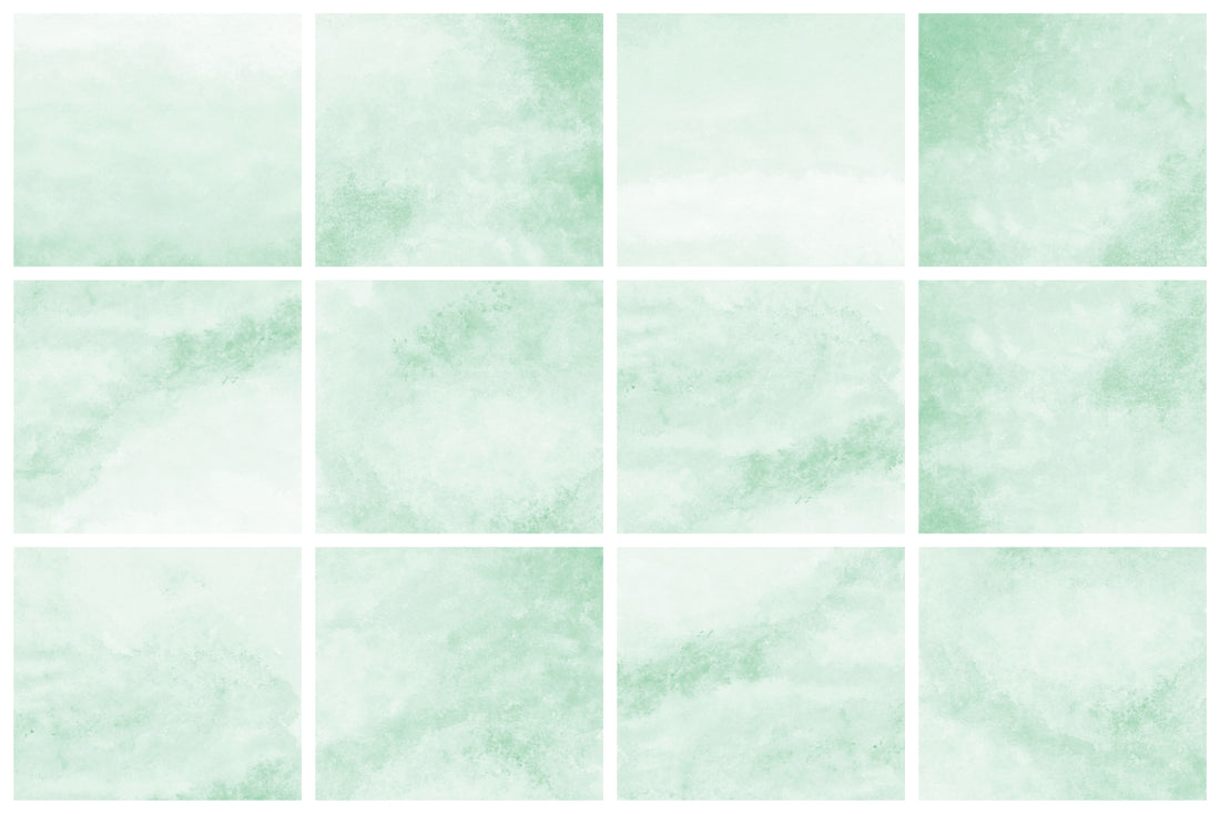 12 Watercolor Texture Backgrounds 01 Mint Green, Digital Scrapbook Pap ...