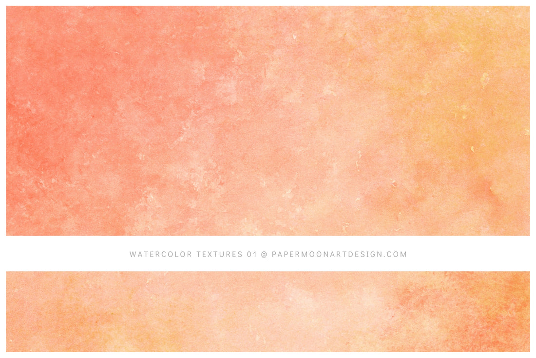 12 Watercolor Texture Backgrounds 01 Peach and Orange, Digital Scrapbo ...