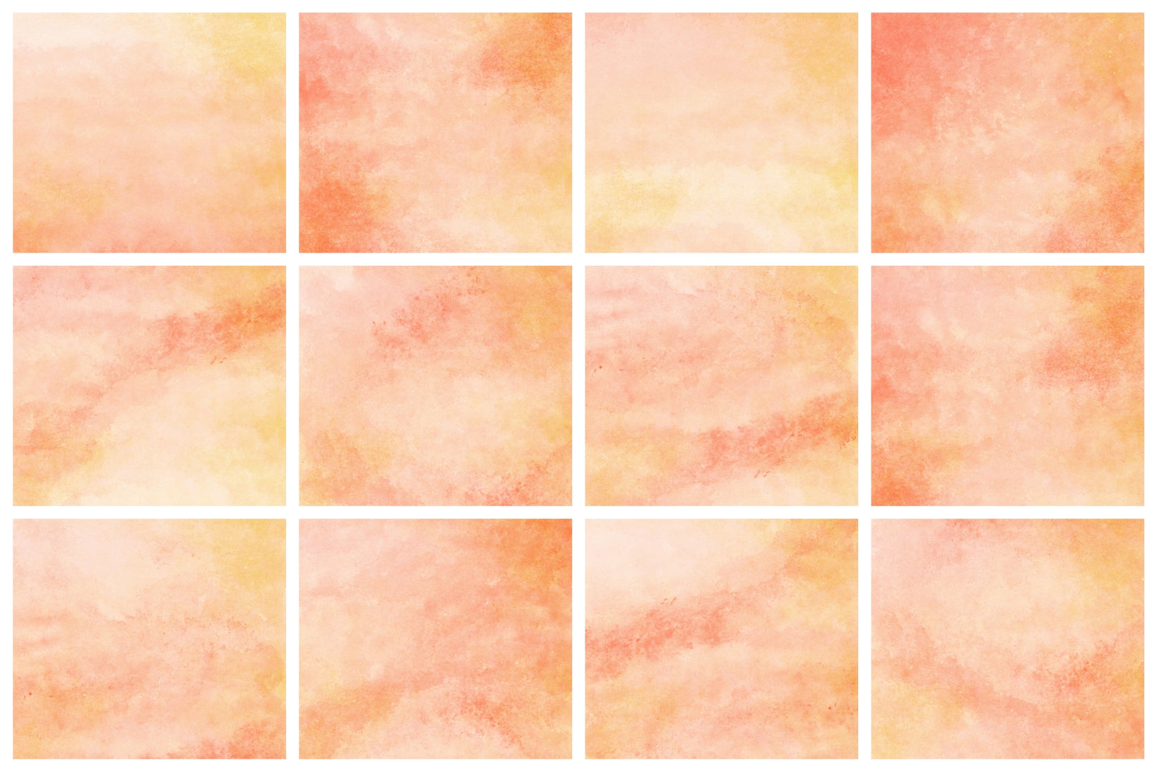 12 Watercolor Texture Backgrounds 01 Peach and Orange, Digital Scrapbo ...