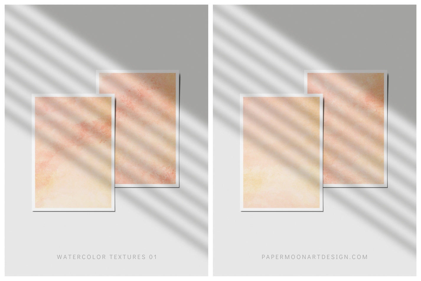 12 Watercolor Texture Backgrounds 01 Peach and Orange, Digital Scrapbo ...