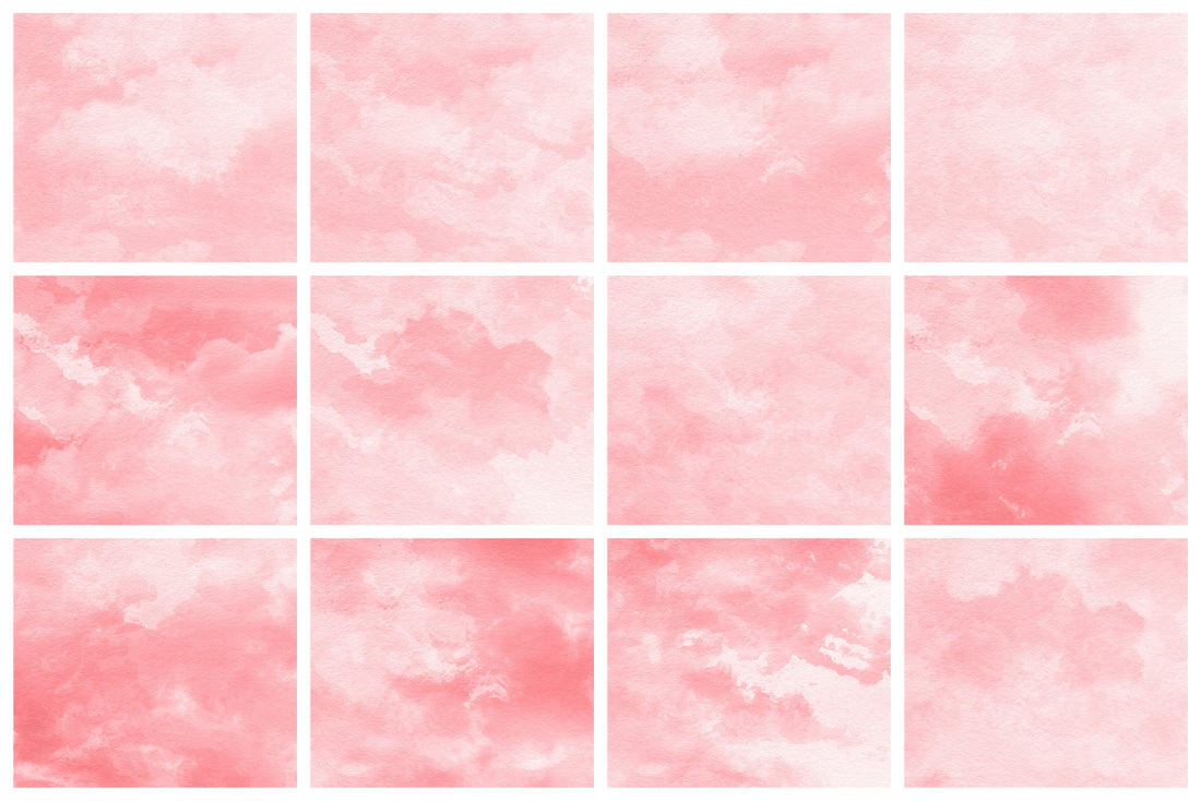 12 Watercolor Texture Backgrounds 02 Coral Red, Digital Scrapbook Pape ...